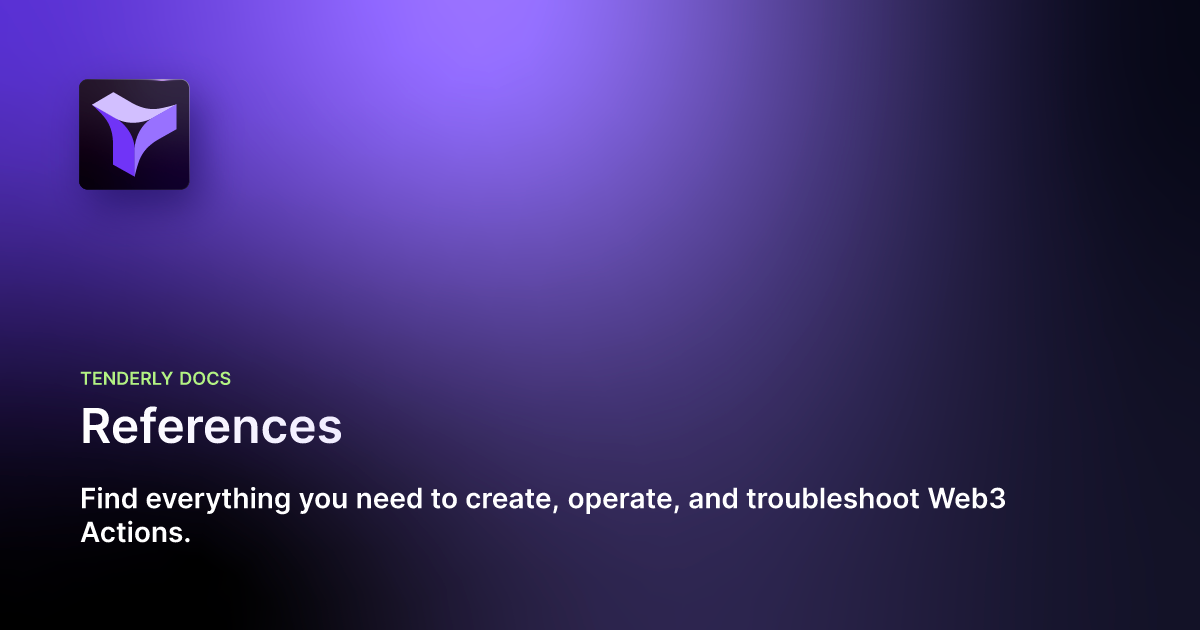 References | Tenderly Documentation