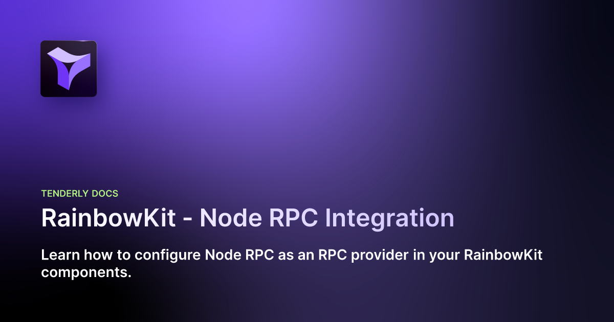 RainbowKit - Node RPC Integration | Tenderly Documentation