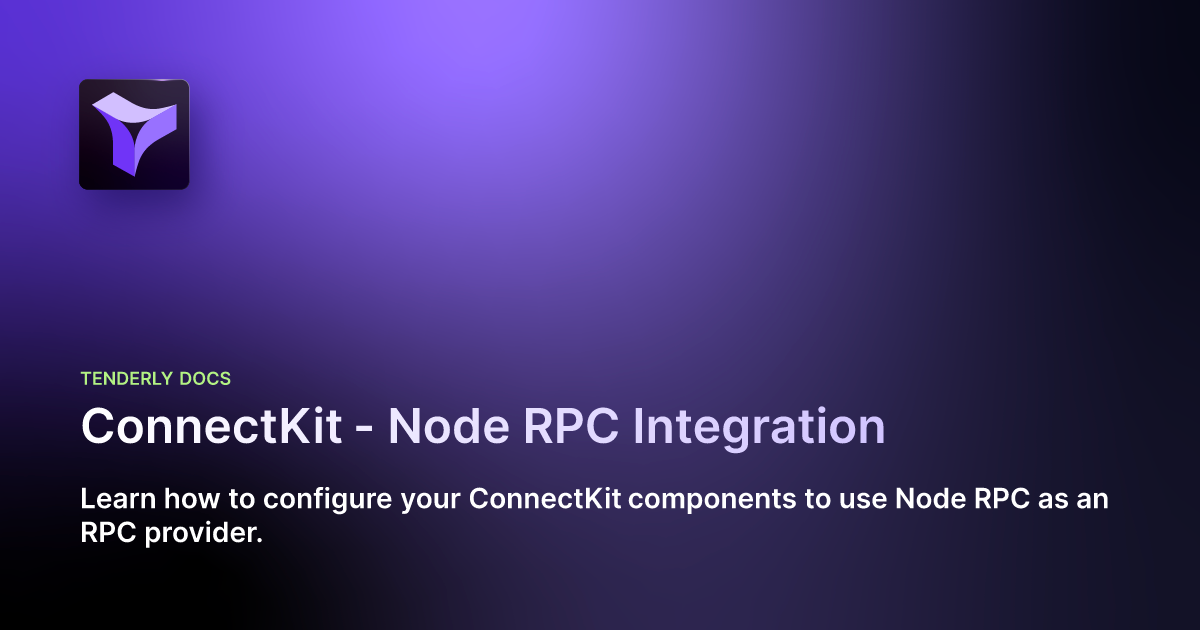 ConnectKit - Node RPC Integration | Tenderly Documentation