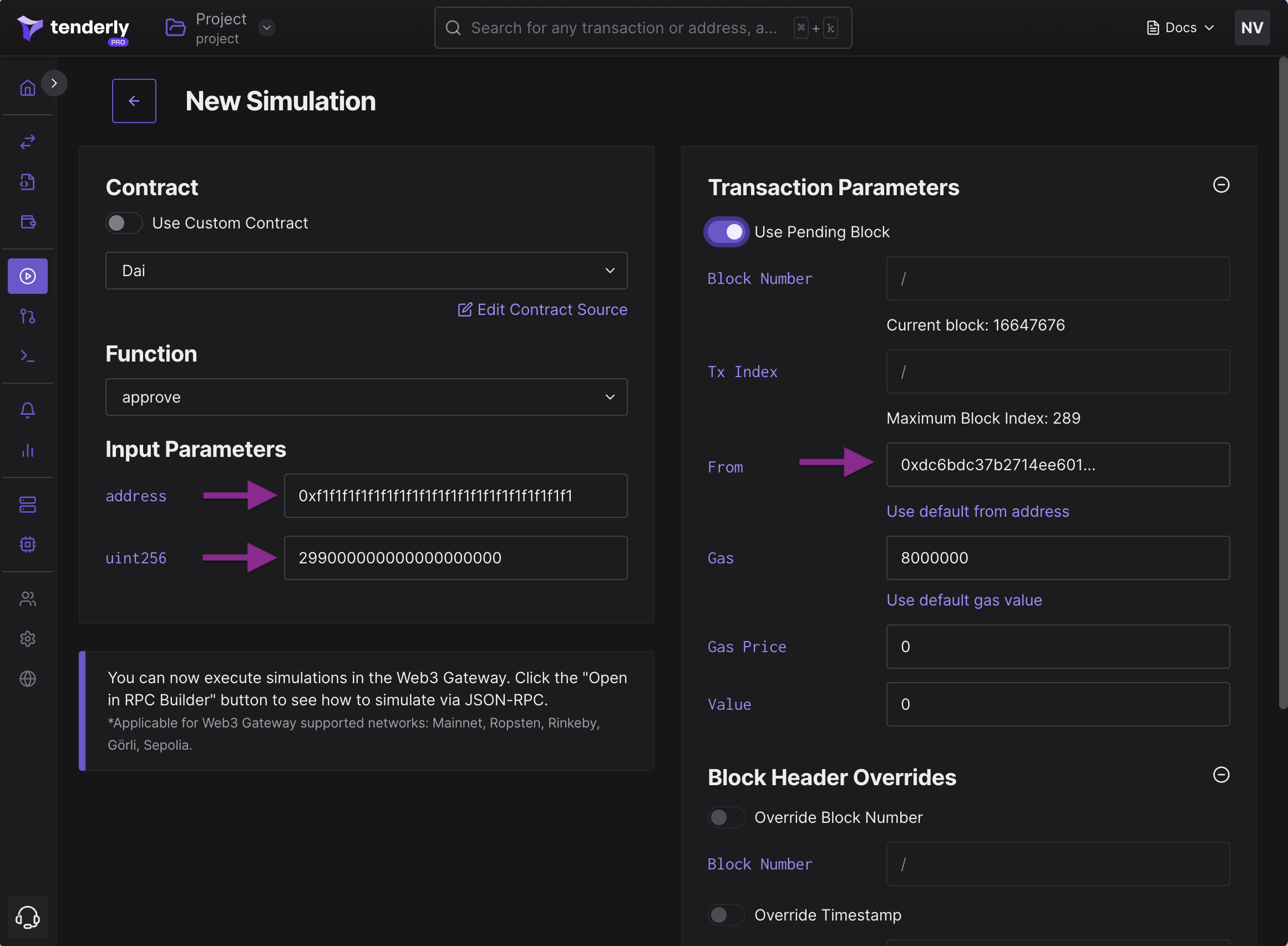 Using Simulation UI | Tenderly Documentation